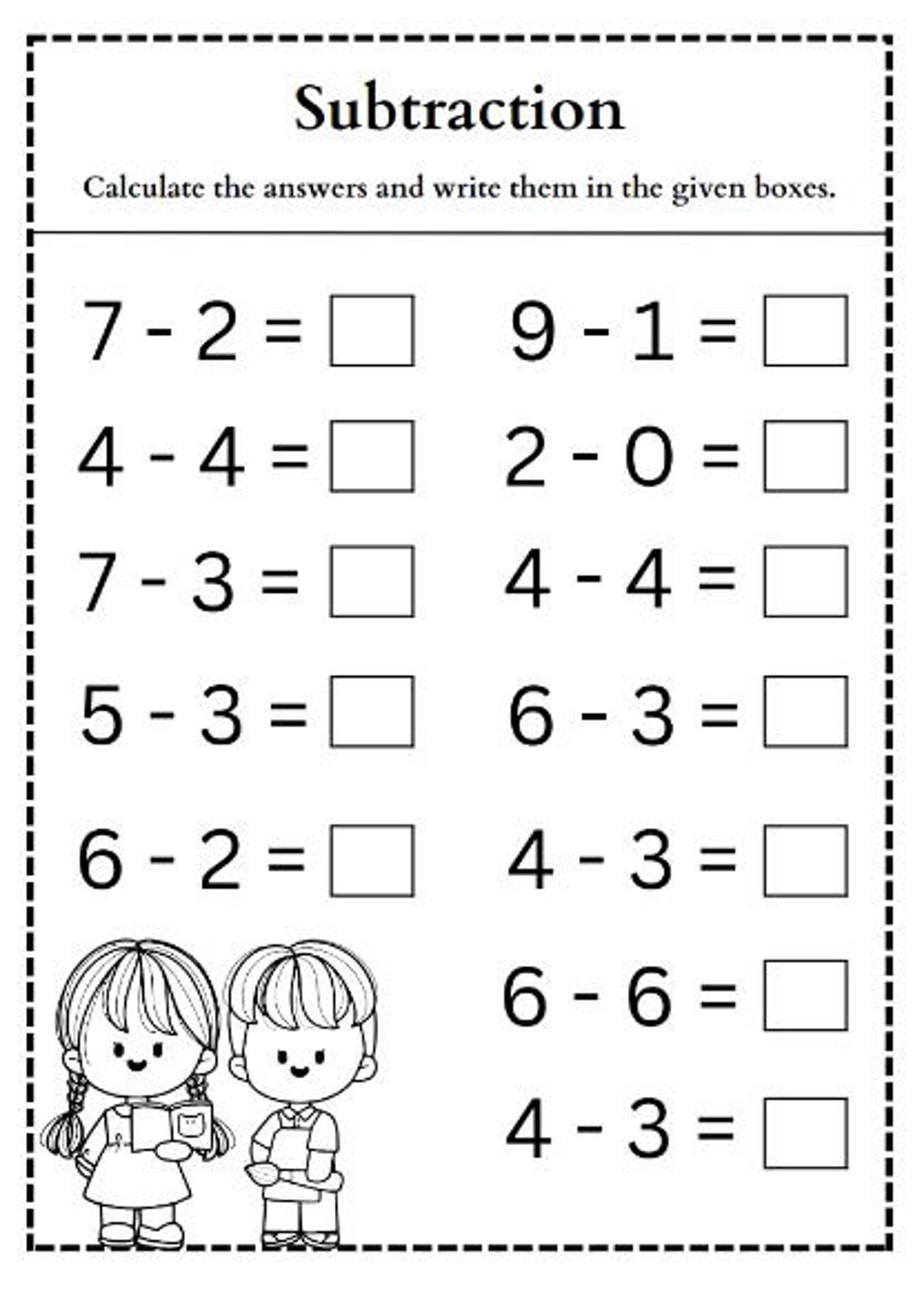 Printable Subtraction Worksheets for Kids 50+ - Fun Math Practice ...