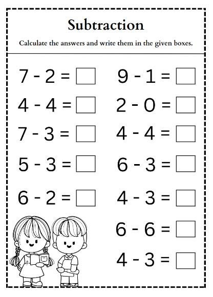 Printable Subtraction Worksheets for Kids 50+ - Fun Math Practice ...
