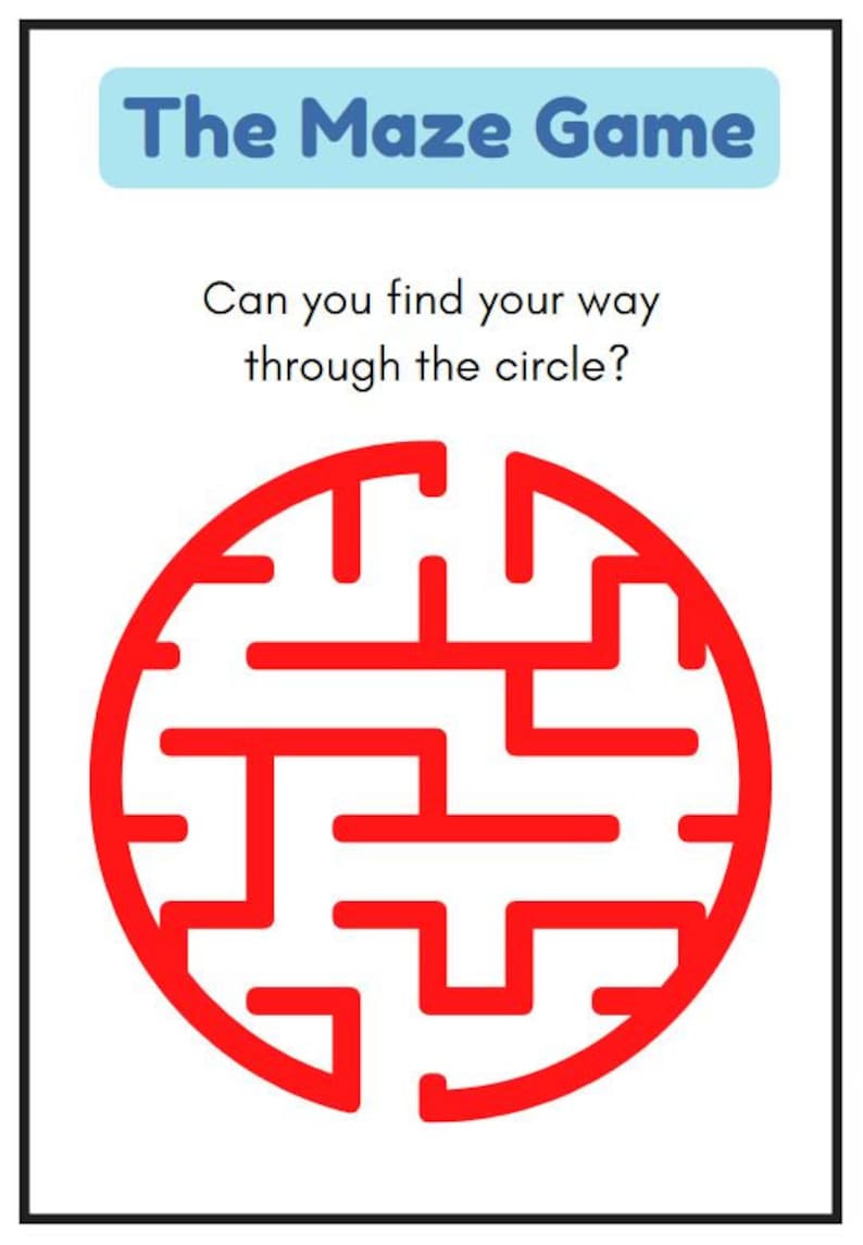 The Maze Game Worksheets for Kids – Fun and Learning Combined! - Etsy