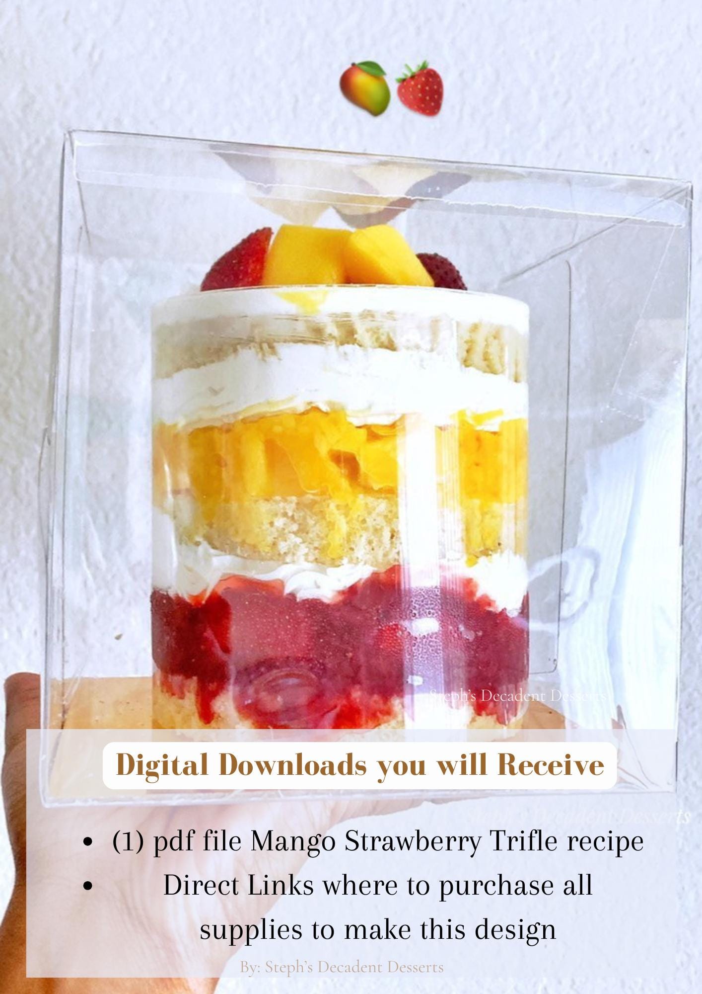 Mini Mango Strawberry Trifle Cake Digital Recipe- Printable PDF - Etsy