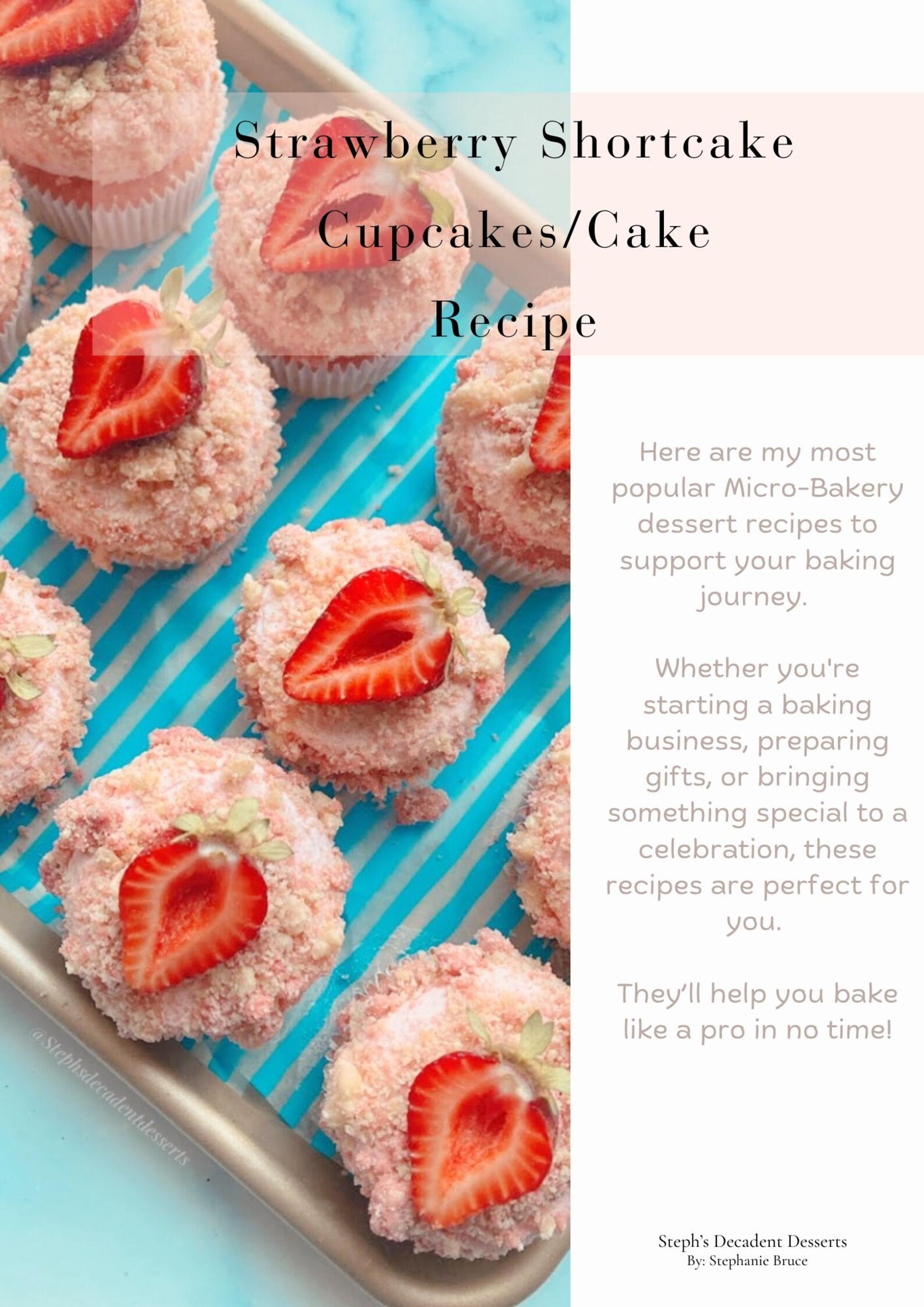 Best Strawberry Shortcake Cupcakes Digital Recipe, Printable PDF ...