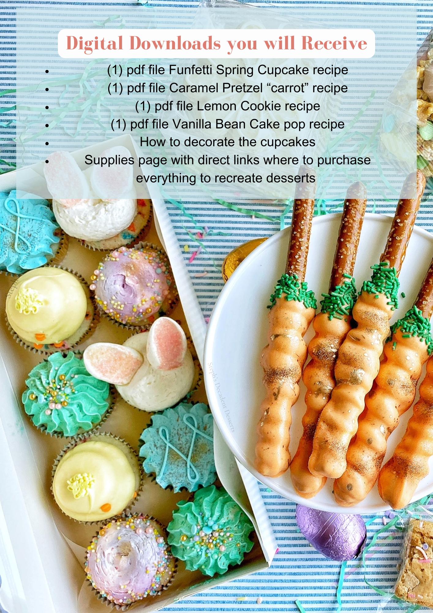 Spring Desserts Collection Digital Recipes, Printable PDF Cupcake, Cake ...