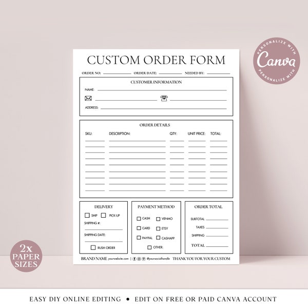 Custom Order Form - Etsy