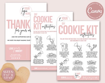 Editable Cookie Care Card Template Cookie Business Care Card - Etsy