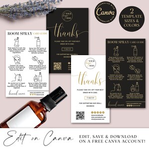 Room Spray Care Guide CANVA Editable Template Printable Air - Etsy