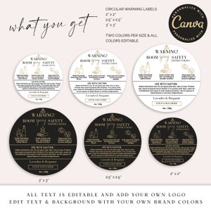 Room Spray Warning Label CANVA Template 3 Sizes DIY Editable Room Mist ...