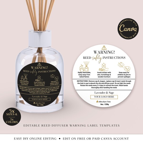 Canva Diffuser Label Template - Etsy