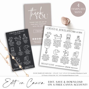 Crystal Jewelry Care Guide CANVA Editable Template, Precious Stone Care ...