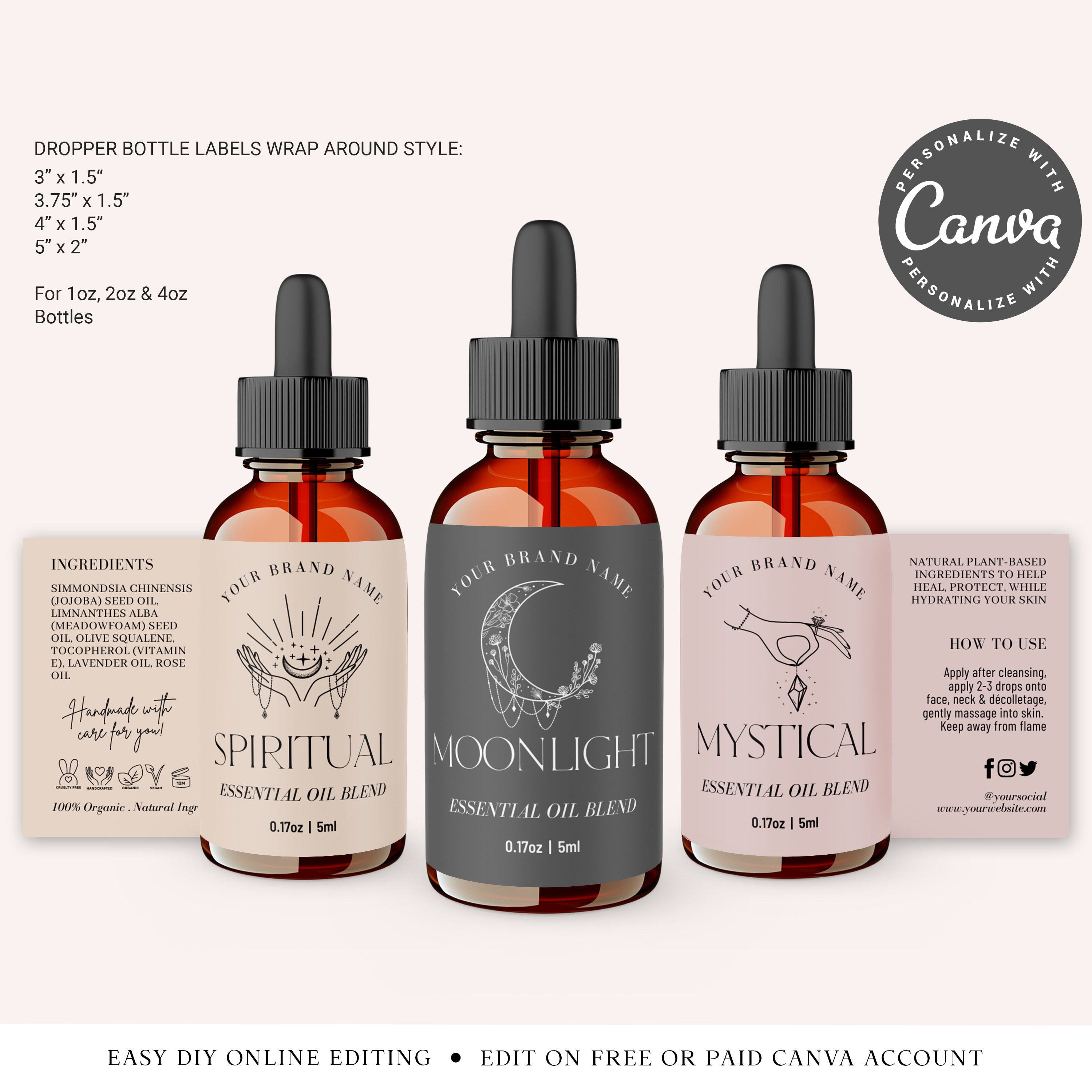 5 Ounce Bottle Label Templates Water Bottle Label Size Template
