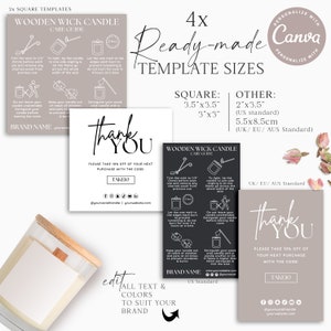 Wooden Wick Candle Care Guide CANVA Editable Template Bundle, Printable ...