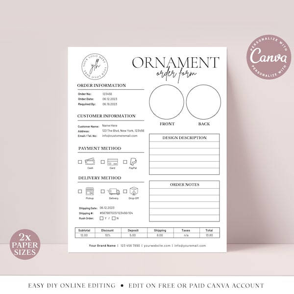 Ornament Order Form - Etsy