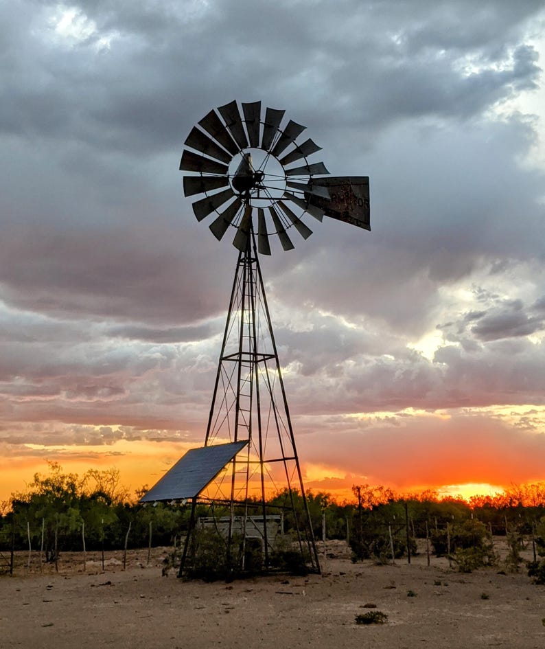 Red Sunset Windmill Digital Download – Ranch Photography – Western ...