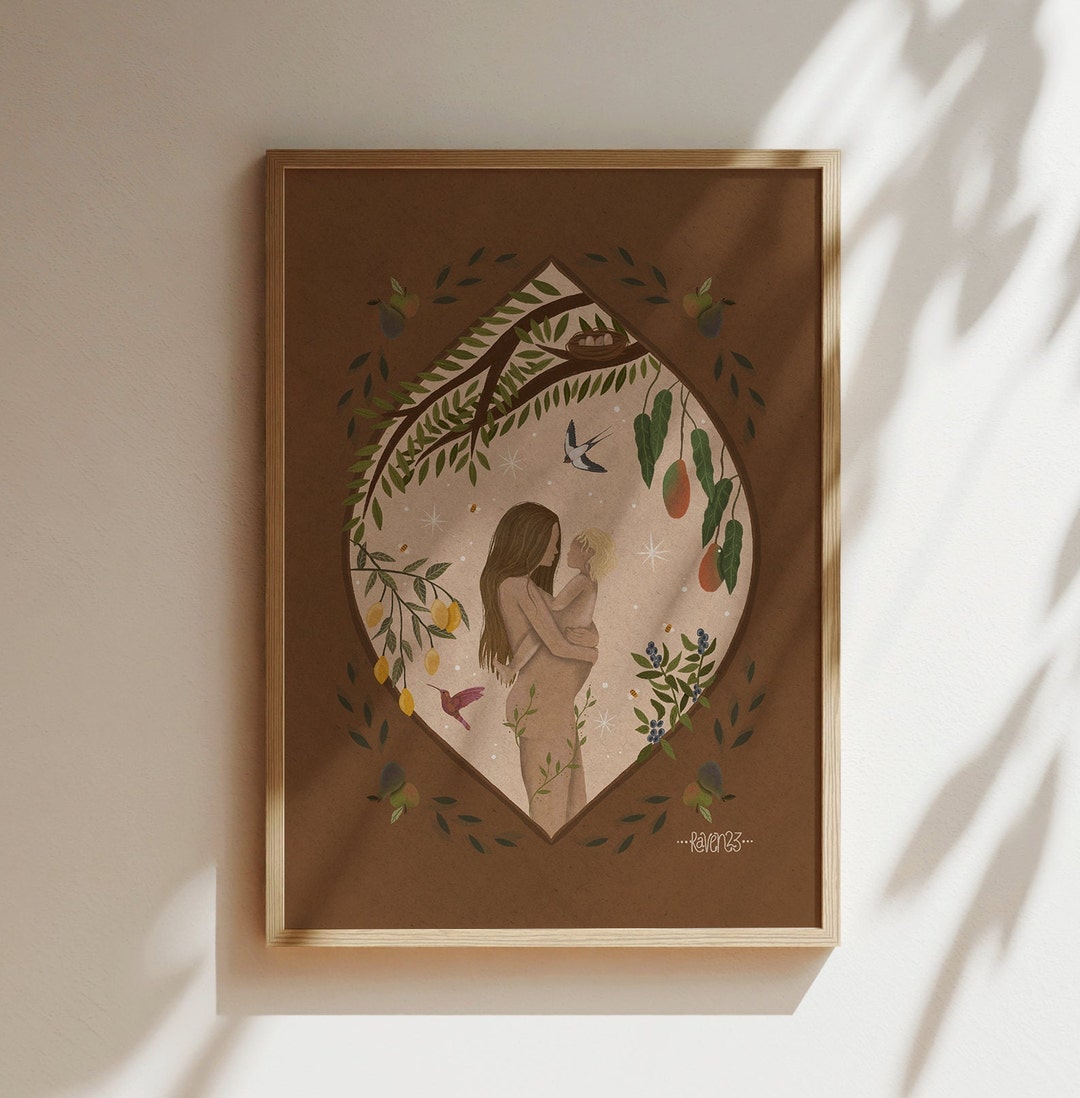 Boho Art Print New Mama Gift Poster Earthy Room Decor Nature Inspired ...