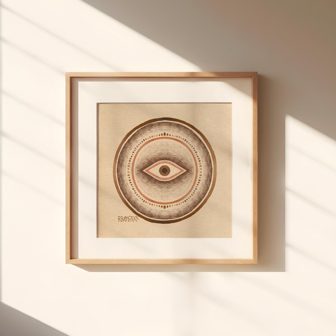 Bohemian Square Print Boho Vintage Wall Art Modern Yoga Artwork Eye ...