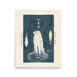 Water Goddess Fine Art Print Pisces Poster Fish Element Astrology ...