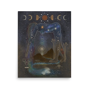 Egyptian Art Poster Goddess Artwork Cosmic Room Decor Mystical Artwork ...