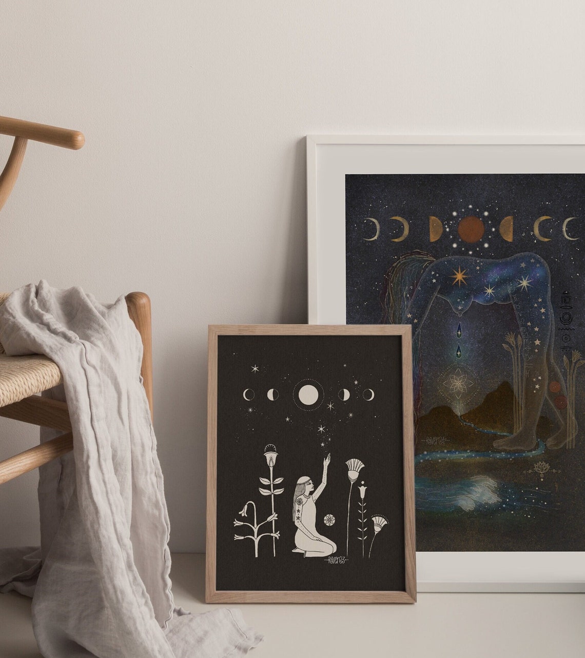 Egyptian Art Poster Goddess Artwork Cosmic Room Decor Mystical Artwork ...