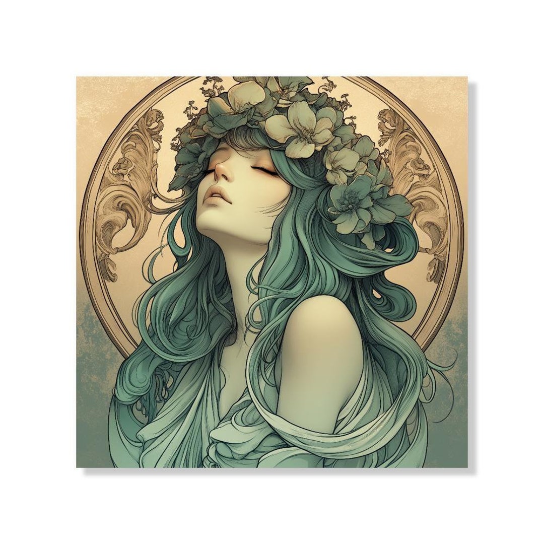 Greek Goddess Dark Persephone Proserpine Art Nouveau Mythology Poster ...