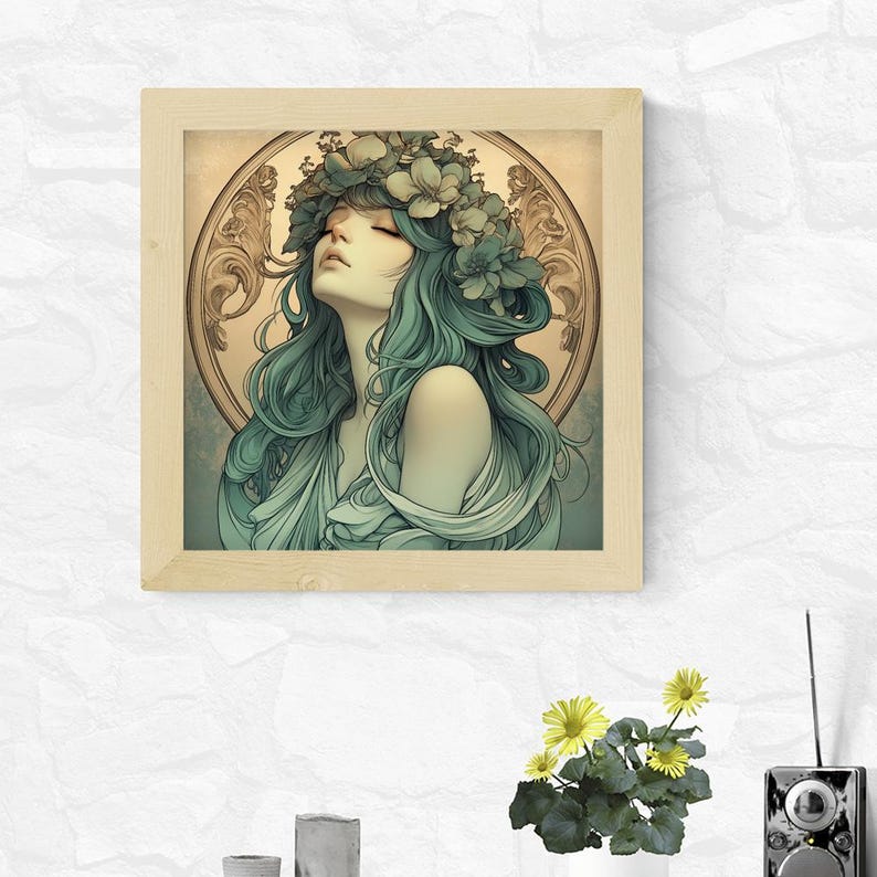 Greek Goddess Dark Persephone Proserpine Art Nouveau Mythology Poster ...