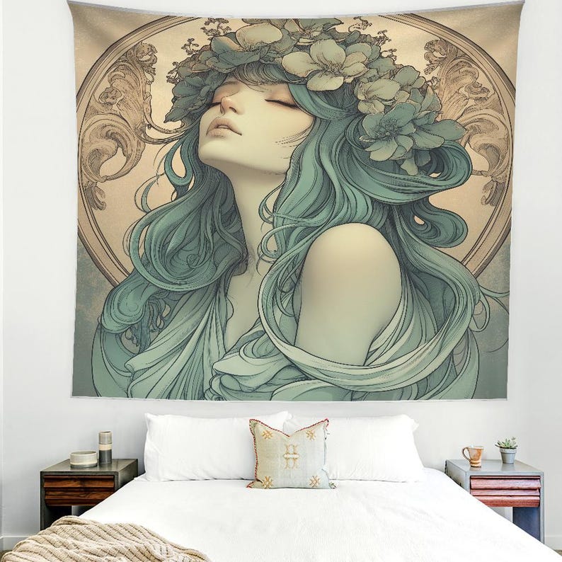 Greek Goddess Dark Persephone Proserpine Art Nouveau Mythology Poster ...