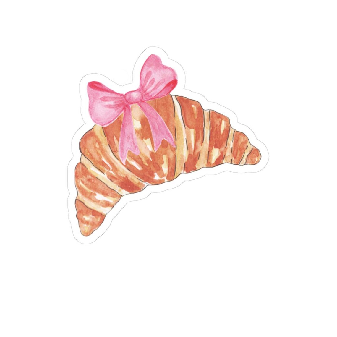Bow Croissant Sticker Cute & Aesthetic Pastry Decal - Etsy