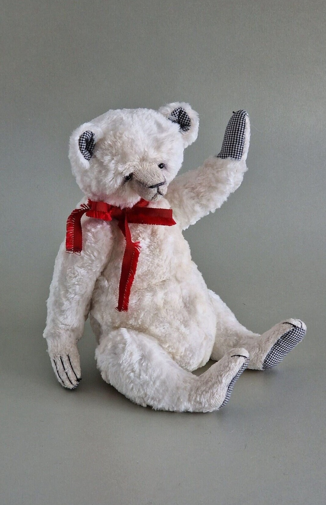 Handcrafted Artist Teddy Bear Ernest, Polar Bear, Size 26cm 10 , Gift ...