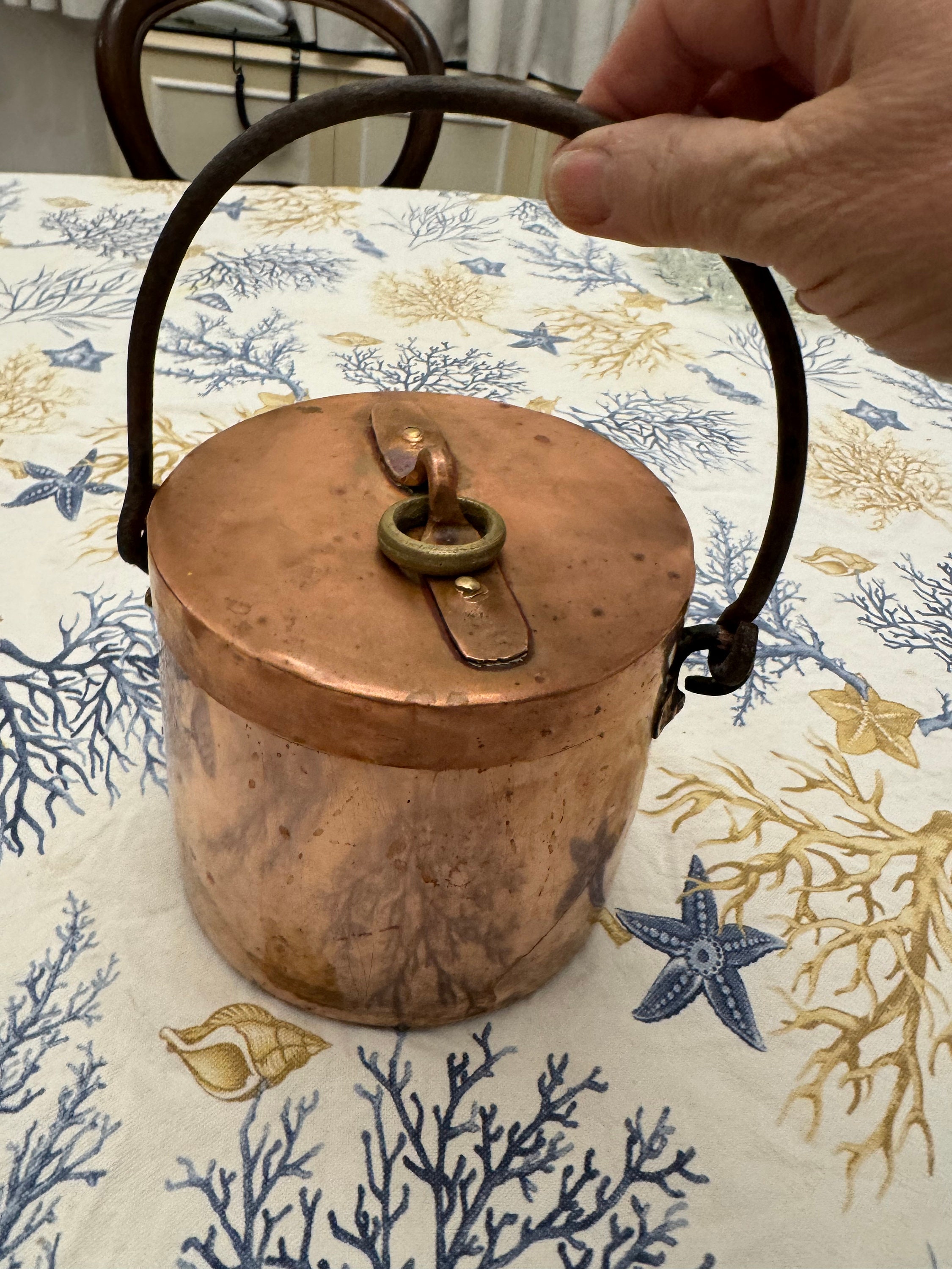 Antique Dovetail Copper Hanging Pot With Cover. Italian or French. - Etsy