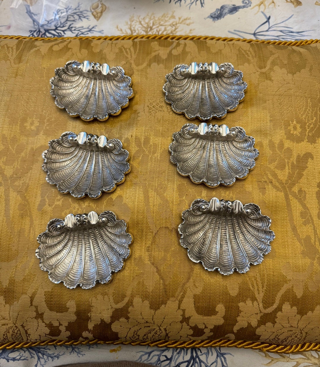 Restored Silver-plated Brass Shell Ashtrays, Set of 6 - Etsy