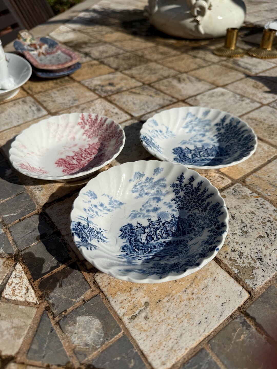 Vintage Johnson Bros Ancient Towers Bowls: 1940s Dessert Set - Etsy