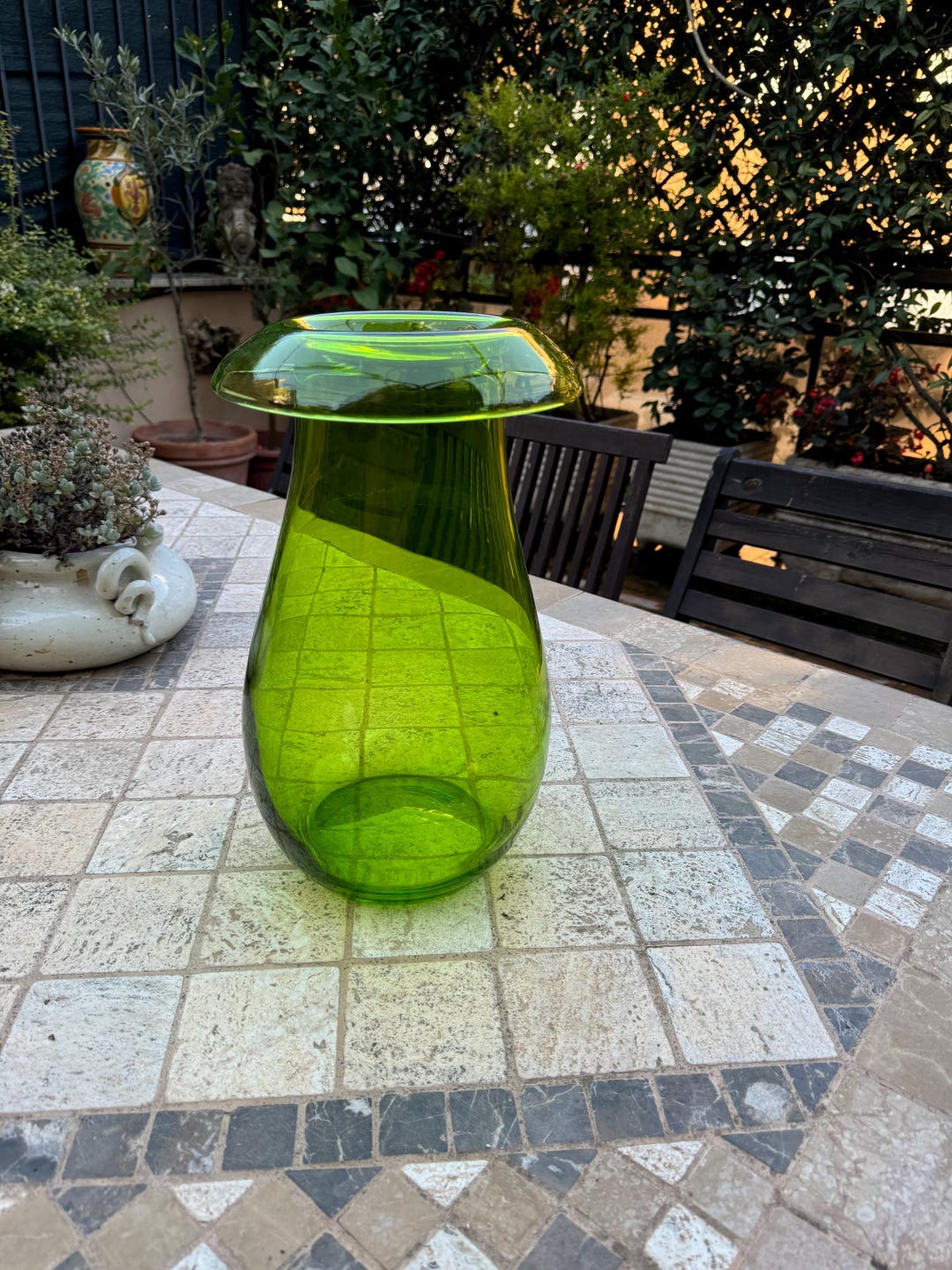 IKEA Mushroom Vase Green Glass Design by Maria Vinka. Tall and Heavy ...