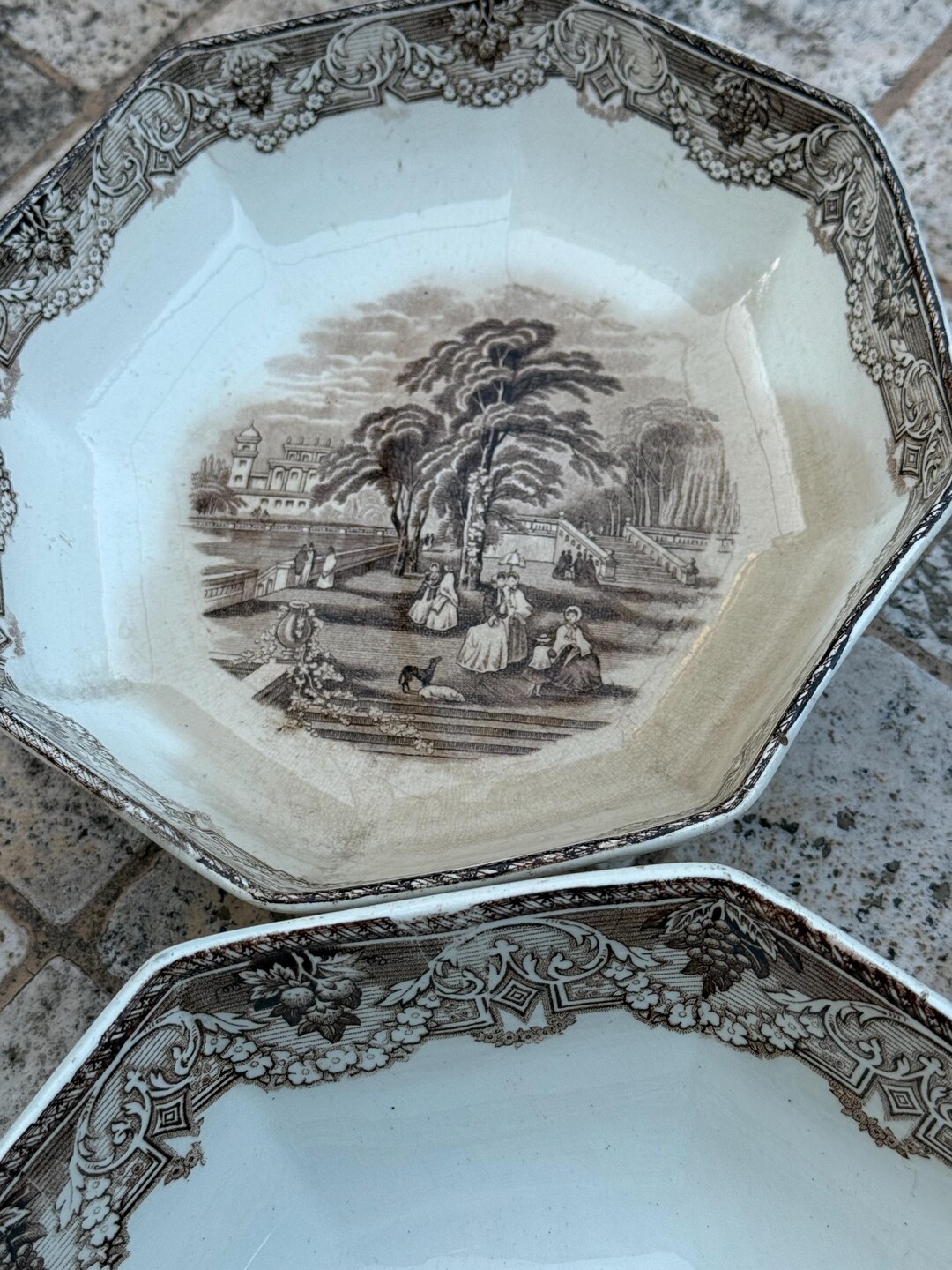 Due Insalatiere Antiche Della S. Ceramica Richard - Decoro Landsae ...