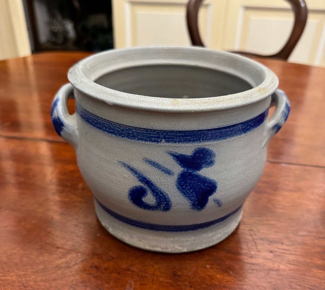 German Westerwald Pottery Crock, Blue & Gray Salt Glaze, 2L - Etsy