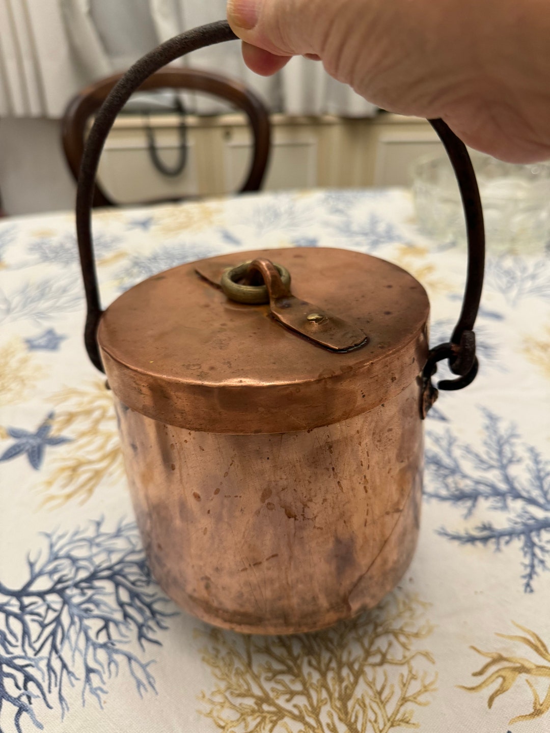 Antique Dovetail Copper Hanging Pot With Cover. Italian or French. - Etsy