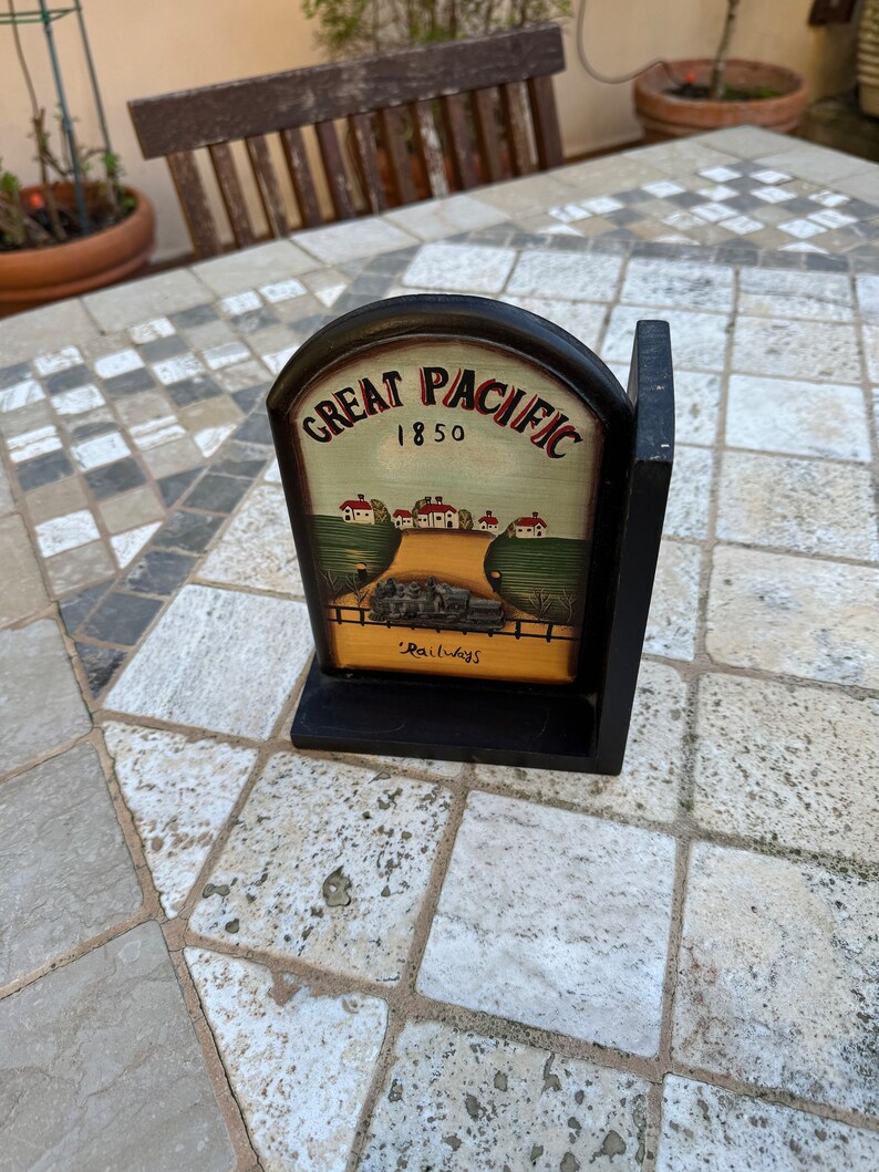 Vintage Great Pacific Railway Wooden Bookend, 1850s Train Decor - Etsy