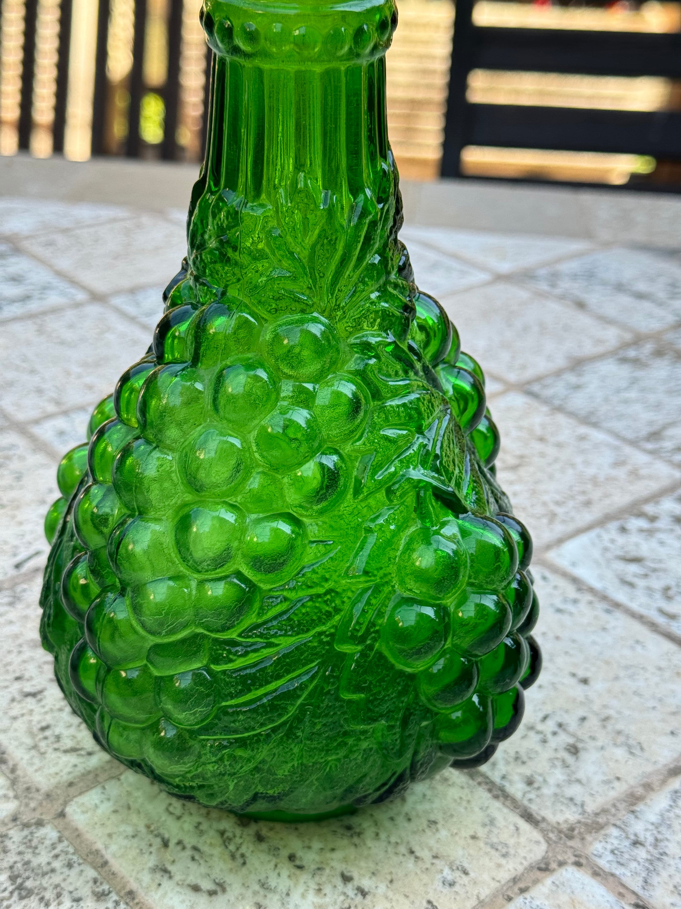 Vintage Imperial Glass Grape Decanter Model 473 in Emerald Green, With ...