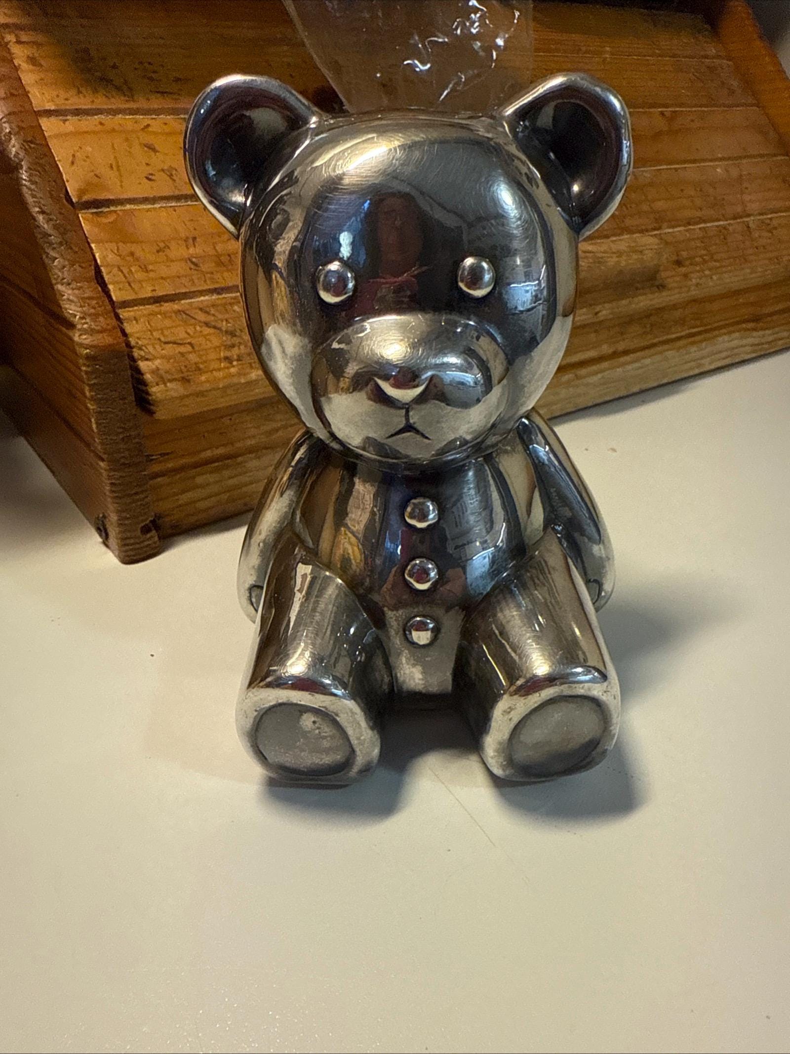 Vintage Teddy-bear Coin Box Silver Plated. Salvadanaio Ad Orsetto ...