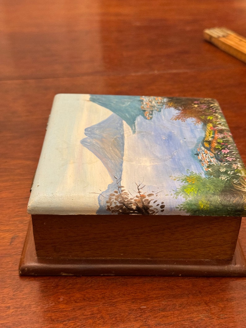 Vintage Hand-painted Wood Box: Italian Landscape - Etsy