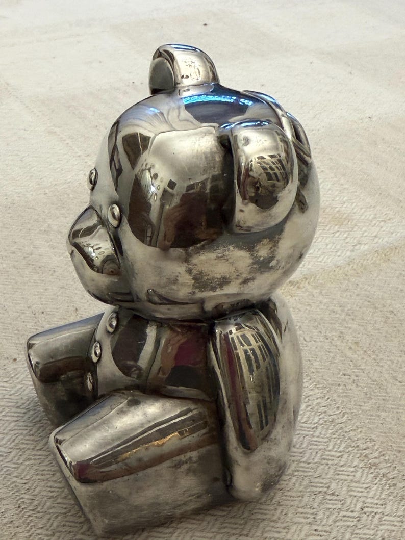 Vintage Teddy-bear Coin Box Silver Plated. Salvadanaio Ad Orsetto ...