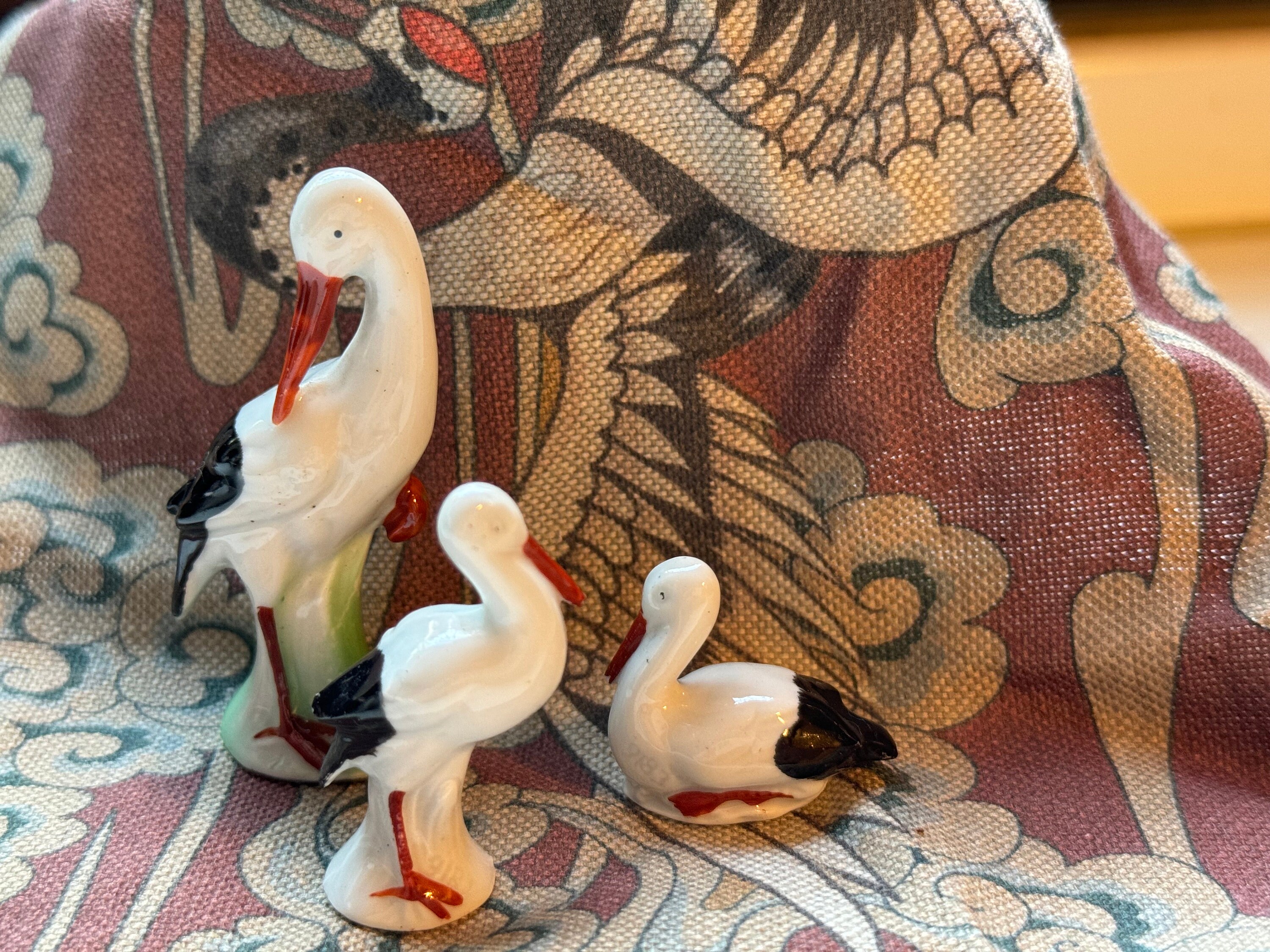 Stork Animal Family Bone China Miniature Japanese - Etsy