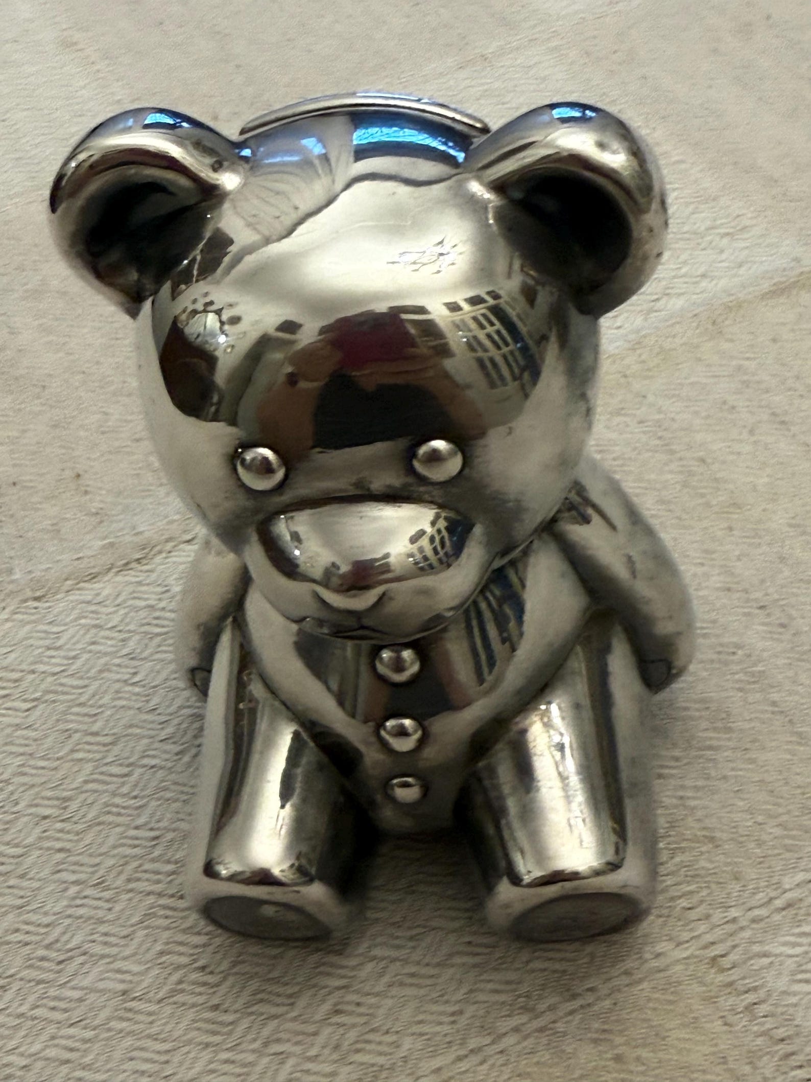 Vintage Teddy-bear Coin Box Silver Plated. Salvadanaio Ad Orsetto ...