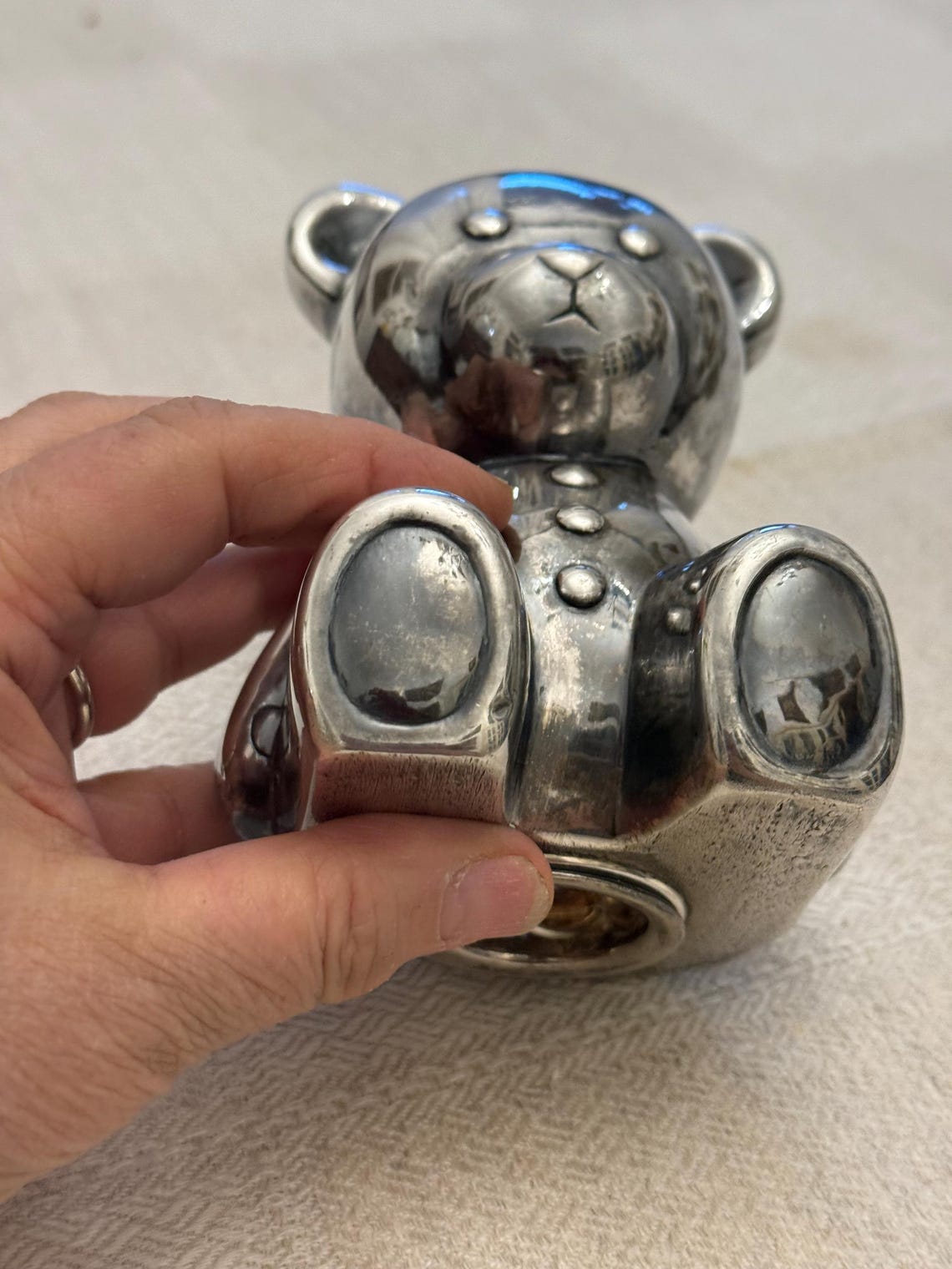Vintage Teddy-bear Coin Box Silver Plated. Salvadanaio Ad Orsetto ...