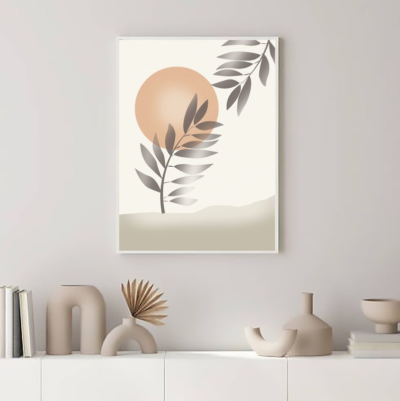 Buy Boho Abstract Wall Art Print modern Boho Leaf Wall Art Boho Online ...