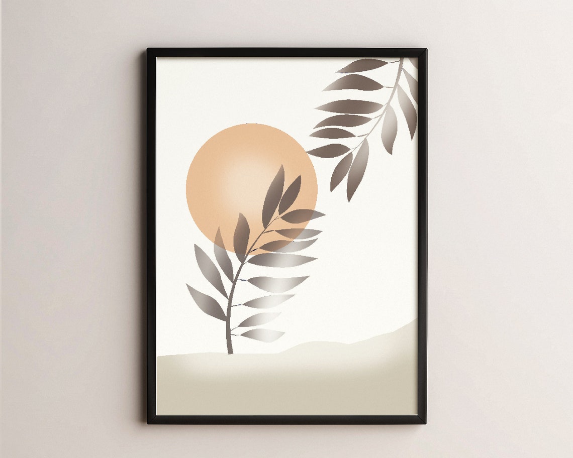 Buy Boho Abstract Wall Art Print modern Boho Leaf Wall Art Boho Online ...