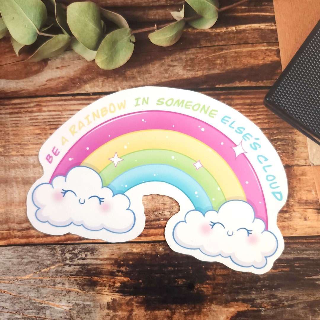 Kawaii Rainbow Glossy Vinyl Sticker - Stickers - Rainbow - Etsy