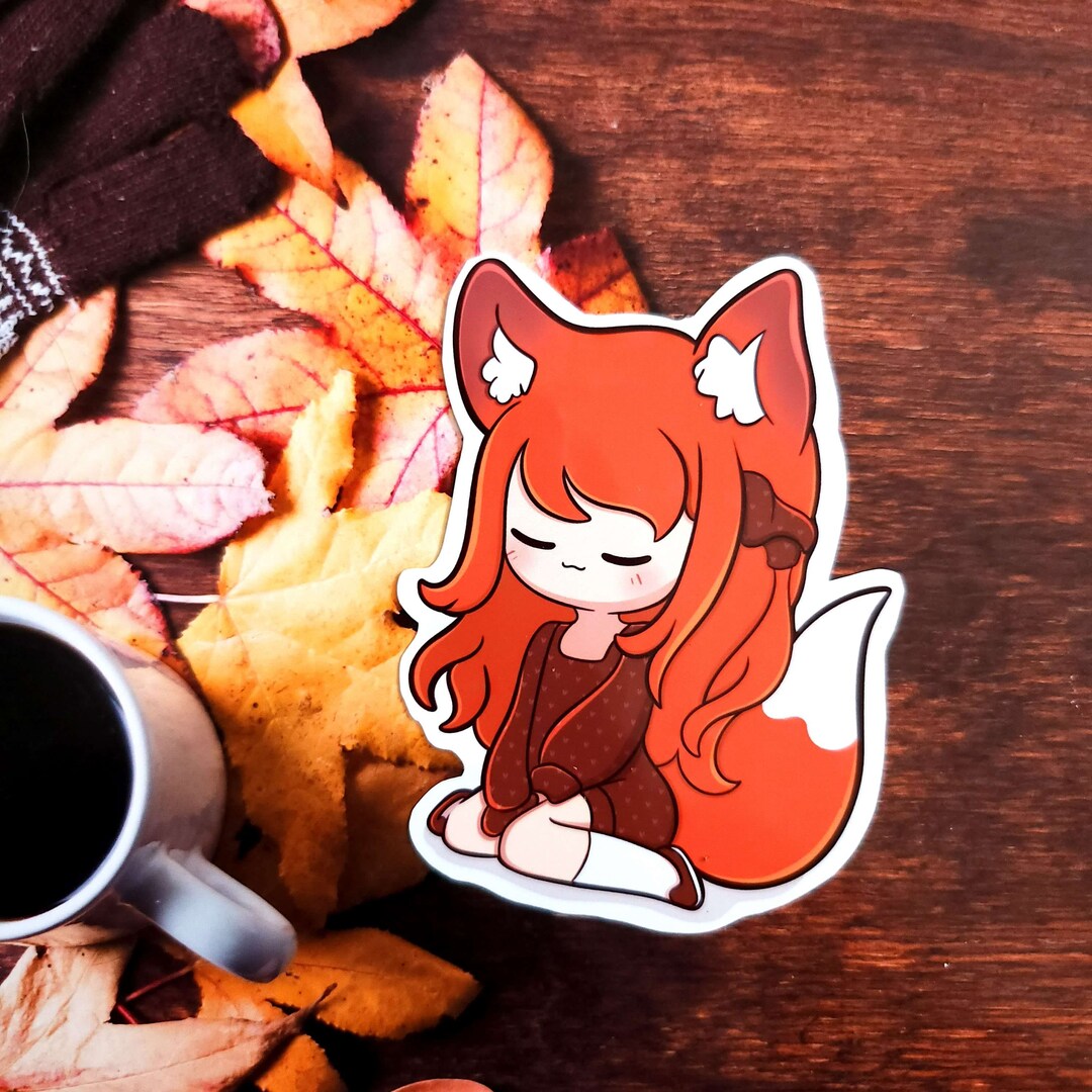 Kawaii Chibi Girl Vinyl Sticker - Stickers - Chibi - Cute Chibi Girl ...