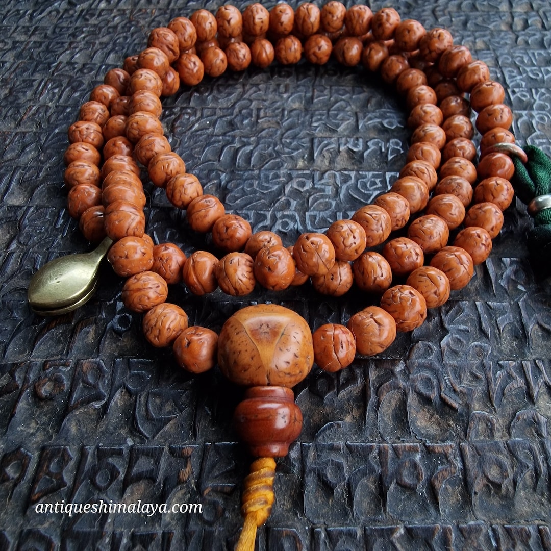 Tibetan 108 Bodhi Mala Old, Mala Prayer Beads, Himalayan Antique Old ...
