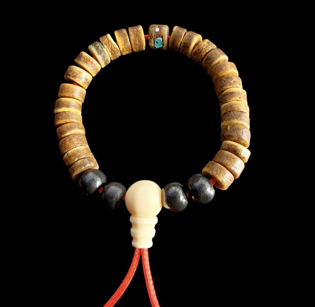 Tibetan Old Kapala Mala 108, Prayer Beads Mala, Old Bodhi Mala 108 ...