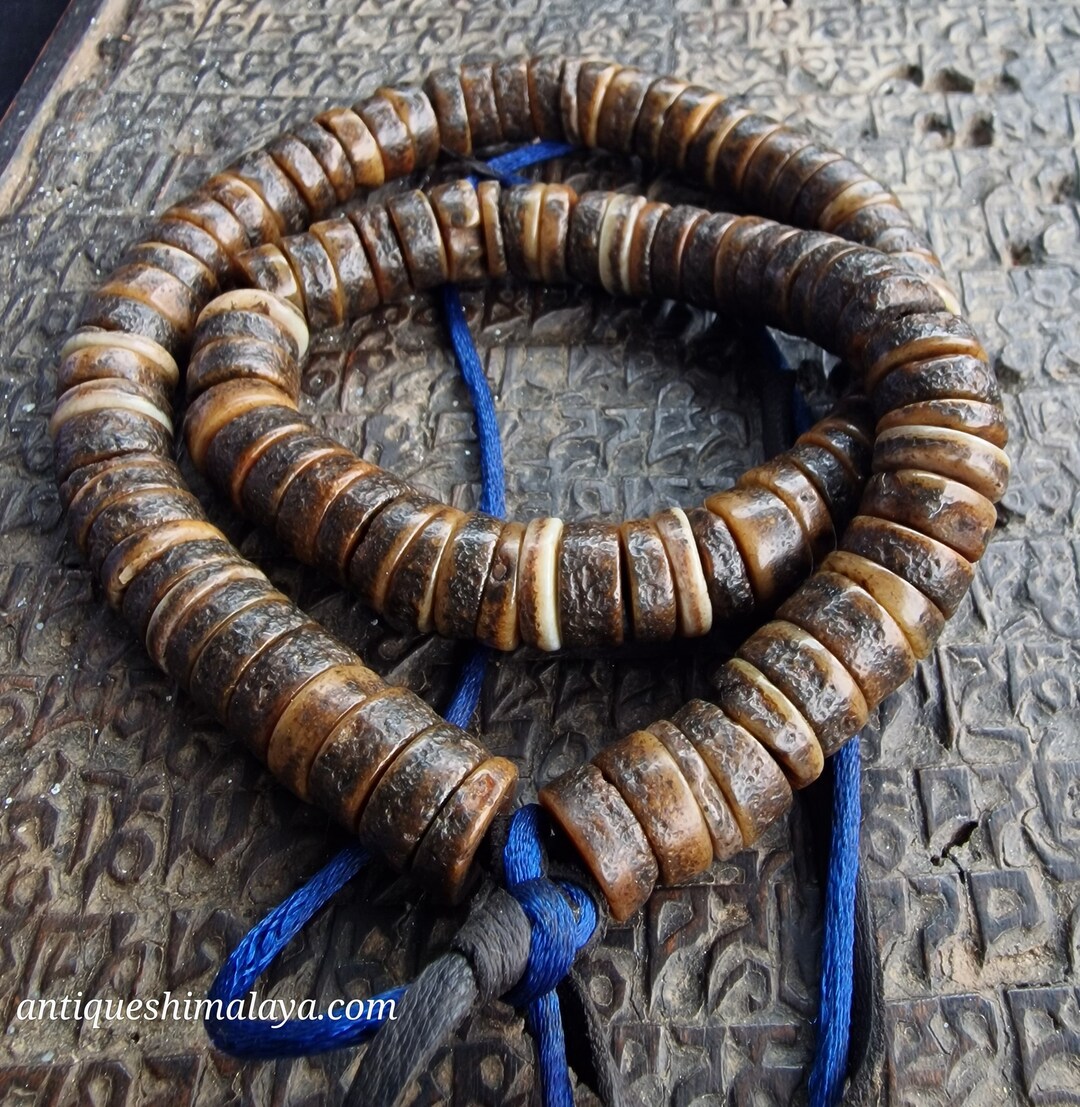 Tibetan Kapala 108 Mala Old, Mala Prayer Beads, Mala Bodhi 108 ...