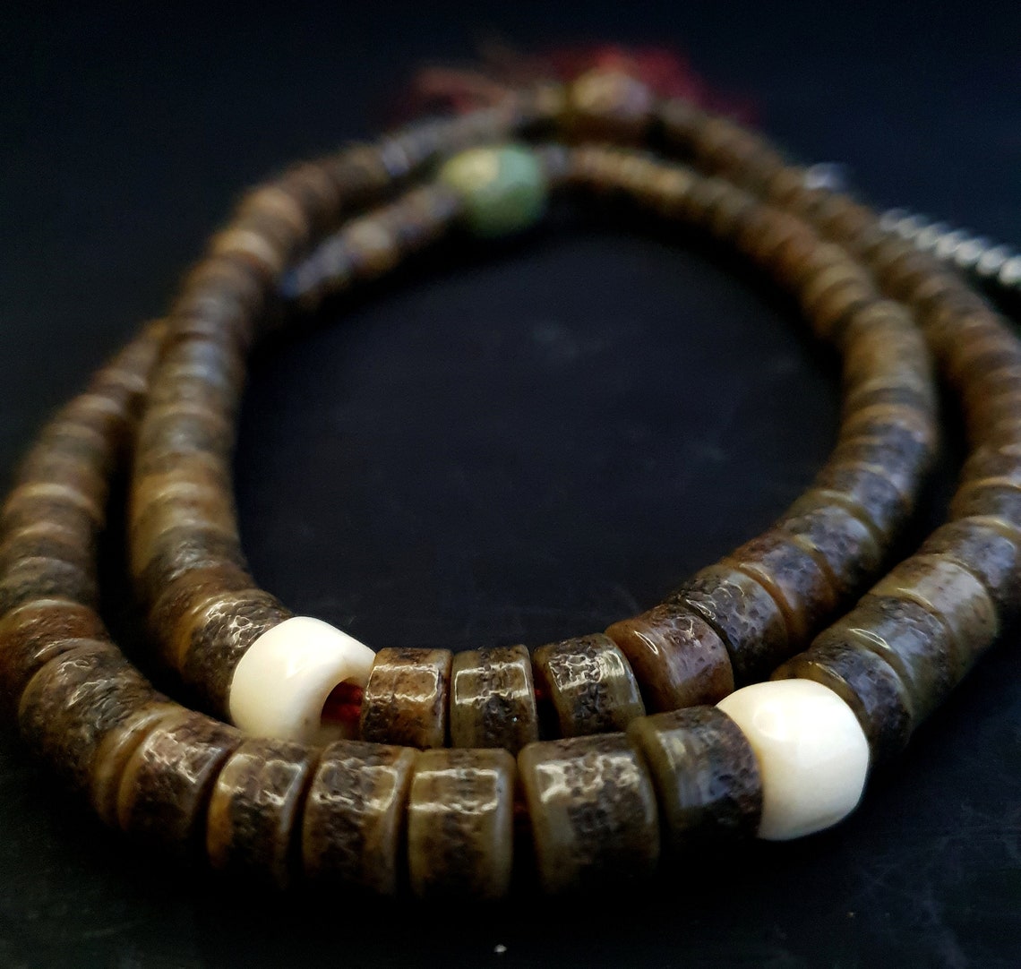 Tibetan Kapala 108 Mala Old, Mala Prayer Beads, Mala Bodhi 108 ...
