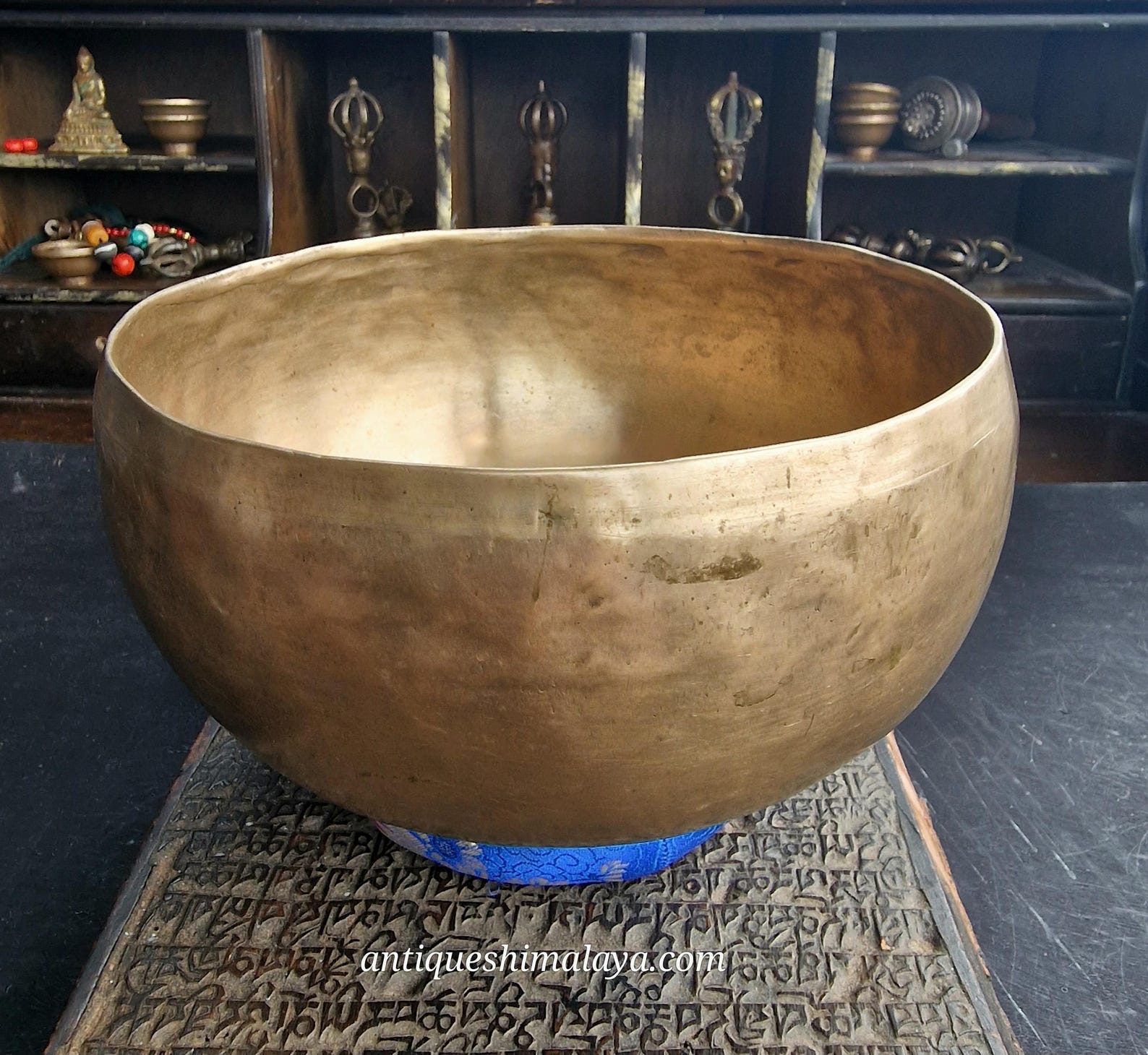 Tibetan Singing Bowl Lingam Kapala Mala 108 Old Prayer Beads Bodhi Mala ...